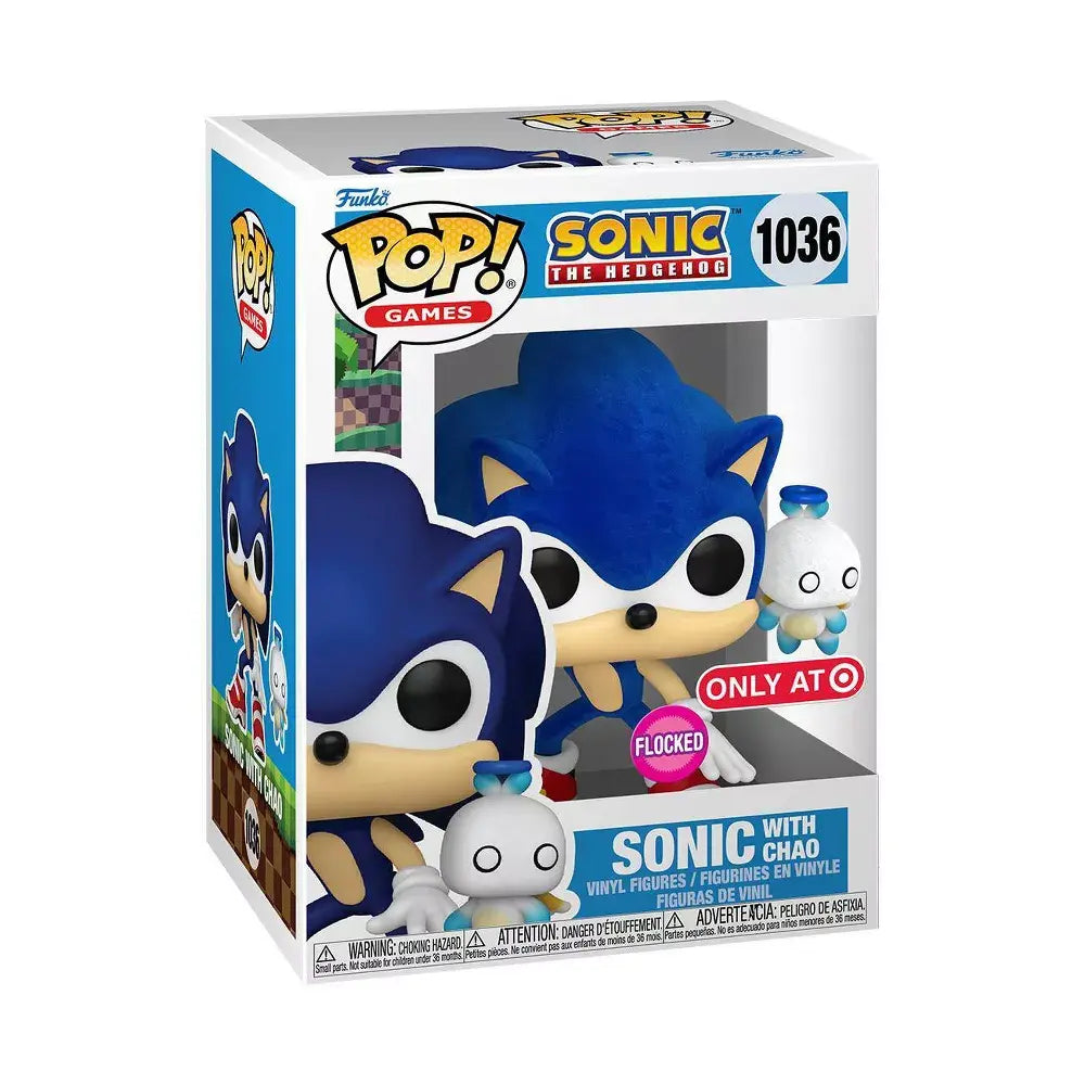 Funko POP! Games: Sonic The Hedgehog - Sonic with Hero Chao (Flocked ...