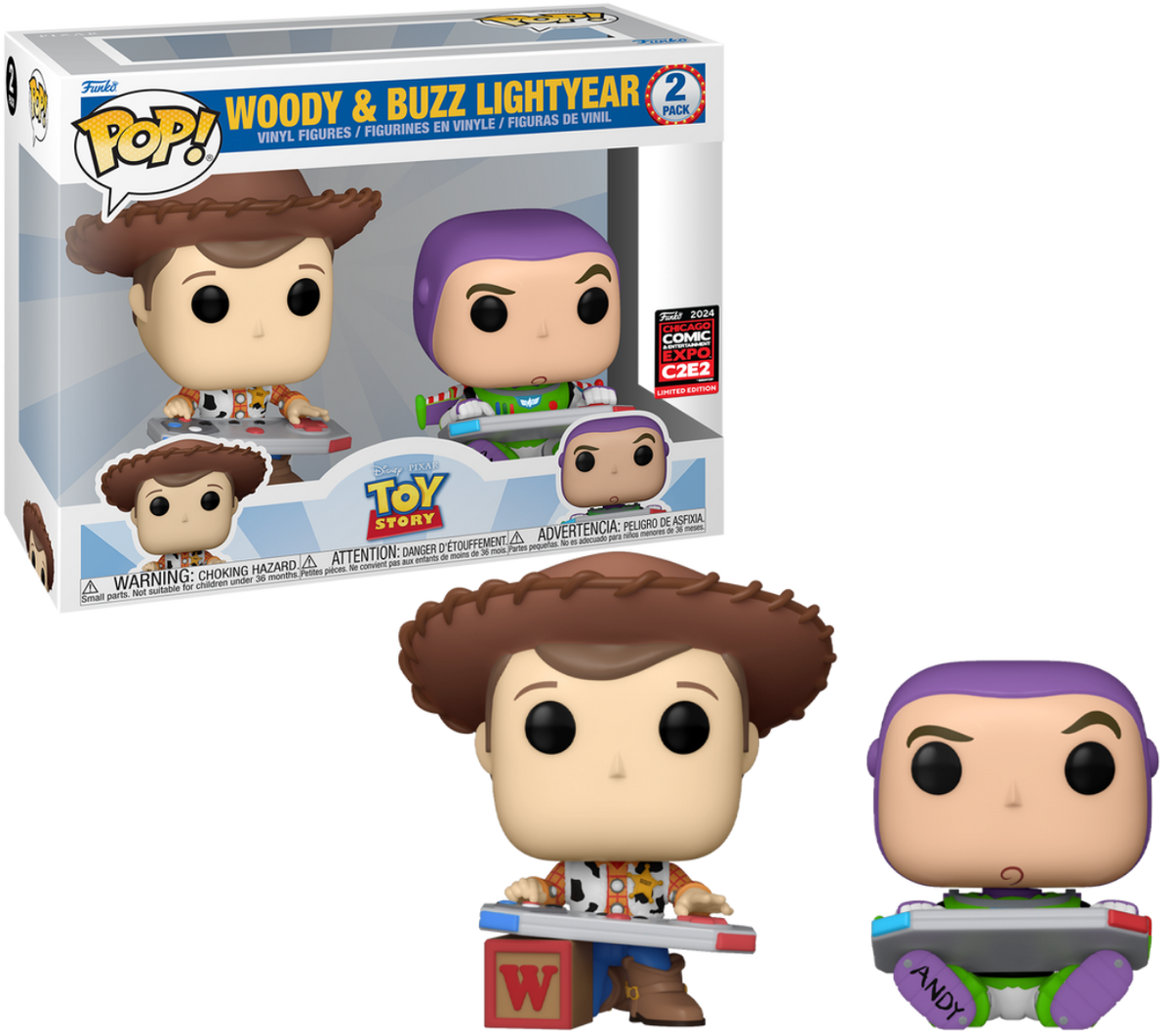 Funko POP! Disney: Toy Story - Woody & Buzz Lightyear (2024 Chicago Co ...